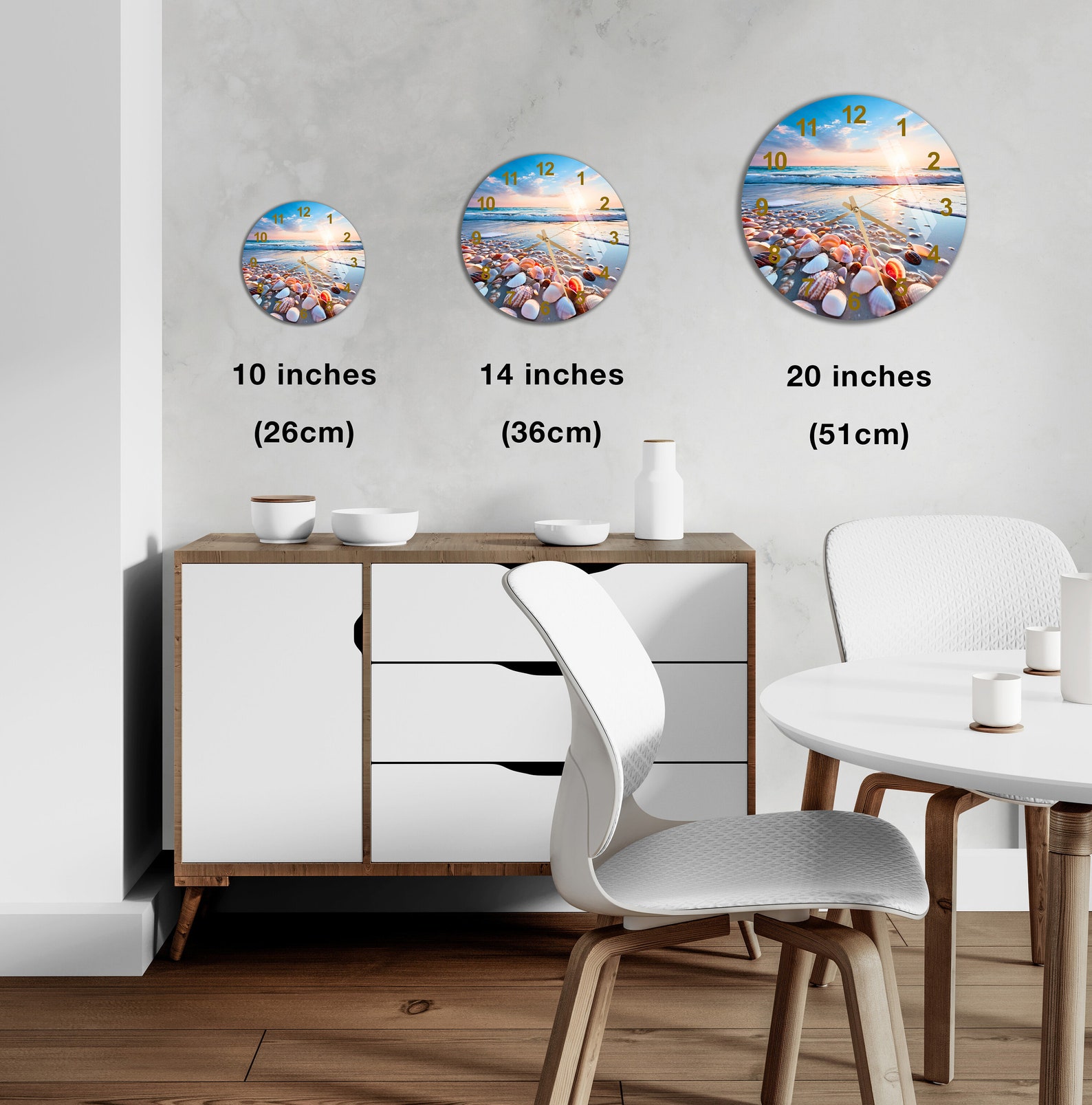 Tempered Glass Wall Clock, Blue Wall Clock, Pebble Wall Clock, Stone ...