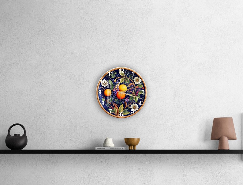 Tempered Glass Wall Clock: Modern Silent Art Decor With Abstract Fruit ...