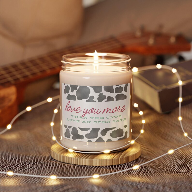 Cow Themed Candle, Farmhouse Decor, Rustic Home Fragrance - Etsy