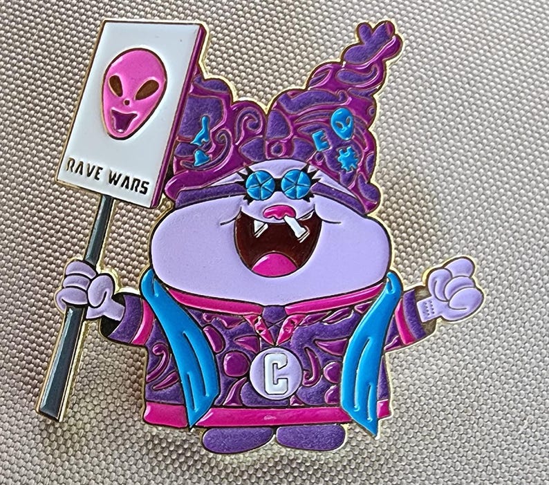 Chowder Cartoon Festival Premium Rave Hat Pin purple Wook - Etsy