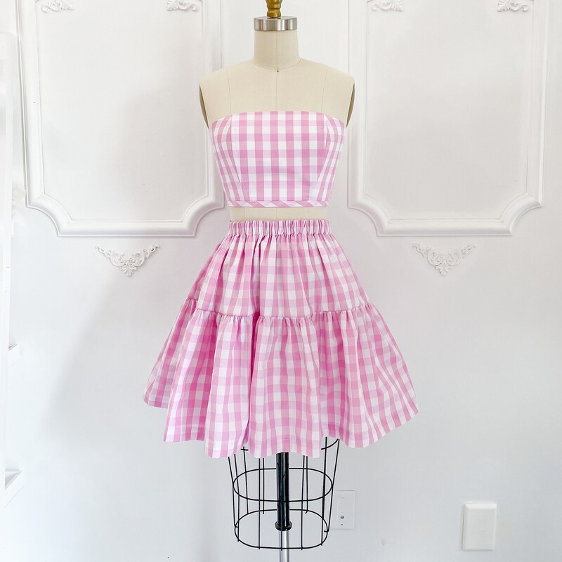 Pink Two Piece Skirt Set - Etsy