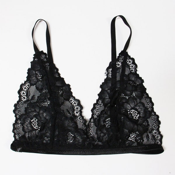 Black Lace Bra - Etsy