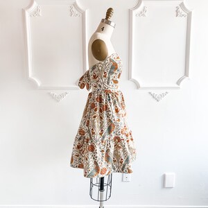 Vintage Bird Print Cotton Mini Dress With Tie Back and Tiered - Etsy Canada