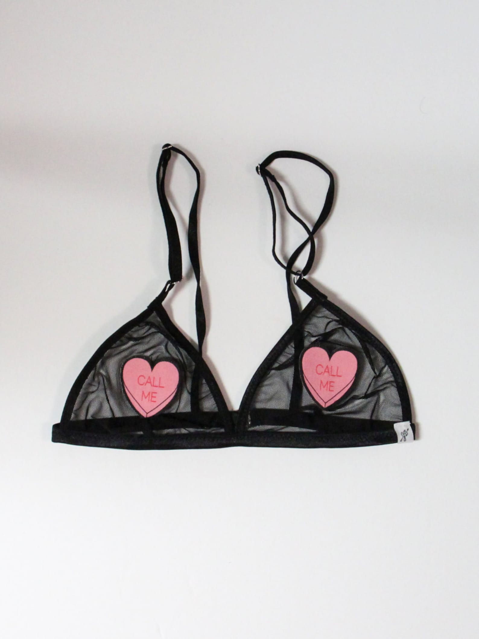 Sweetheart Bra Heart Bralette Triangle Bra Black Mesh - Etsy