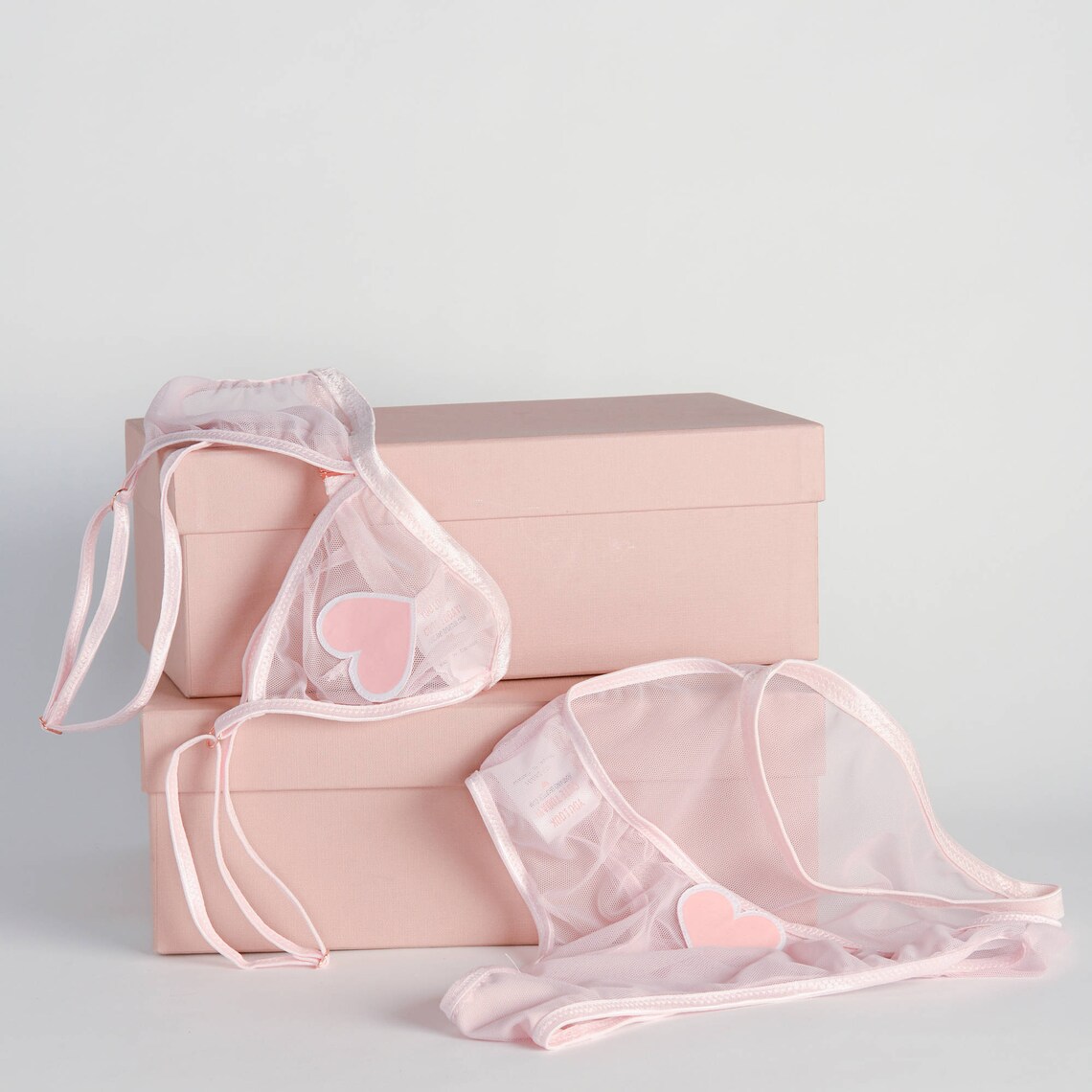 Pink Heart Bralette Triangle Bra Mesh Bralette Valentines | Etsy