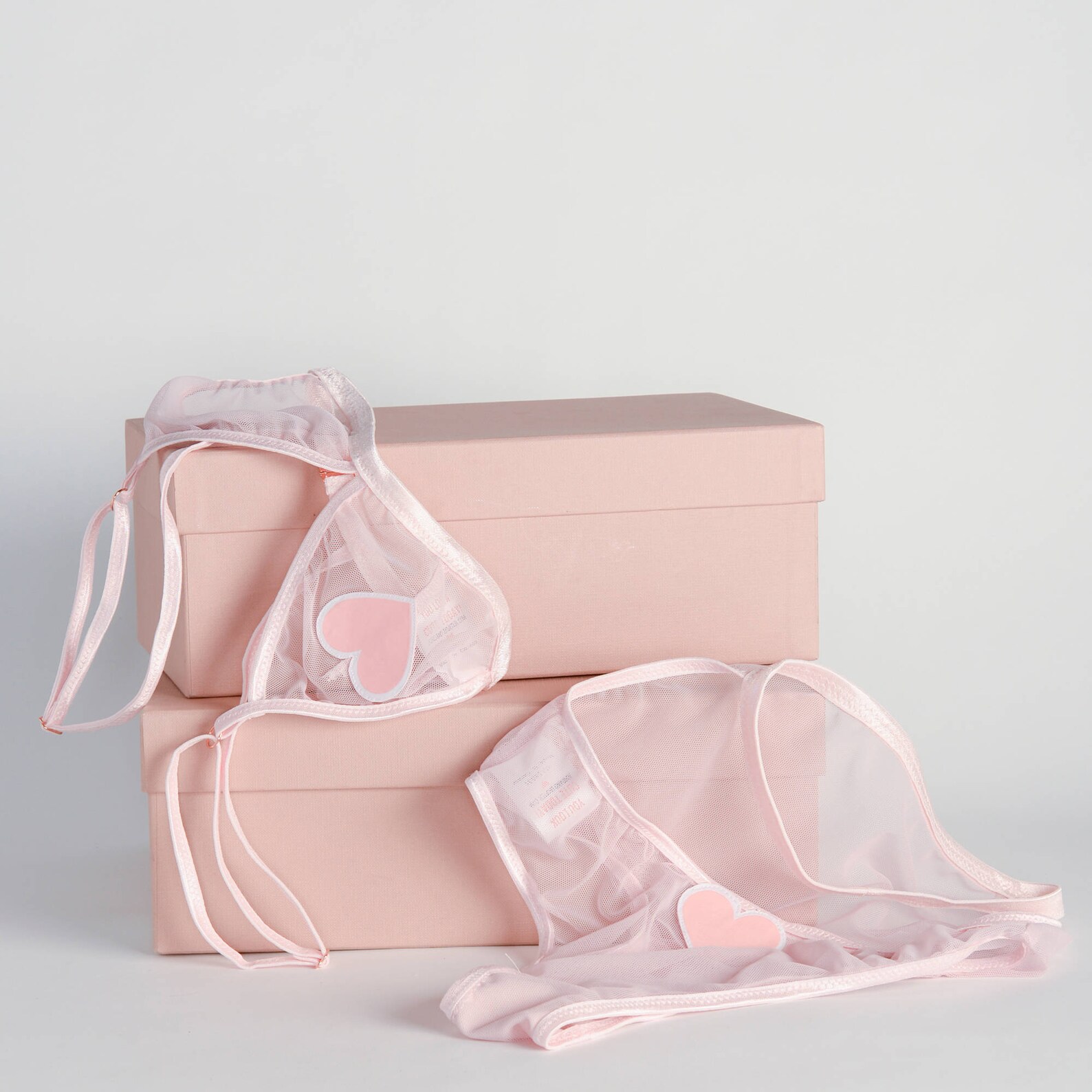 Pink Heart Bralette Triangle Bra Mesh Bralette Valentines | Etsy