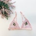 Embroidered Hummingbird Bra Pink Bralette Triangle Bra Mesh | Etsy