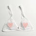 Heart Bralette, Triangle Bra, Mesh Bralette, Lingerie, White Lingerie ...