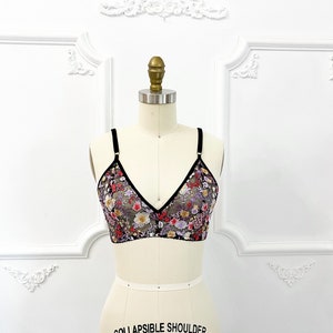 Black Floral Embroidered Lingerie Set, Boudoir Lingerie, High Cut ...