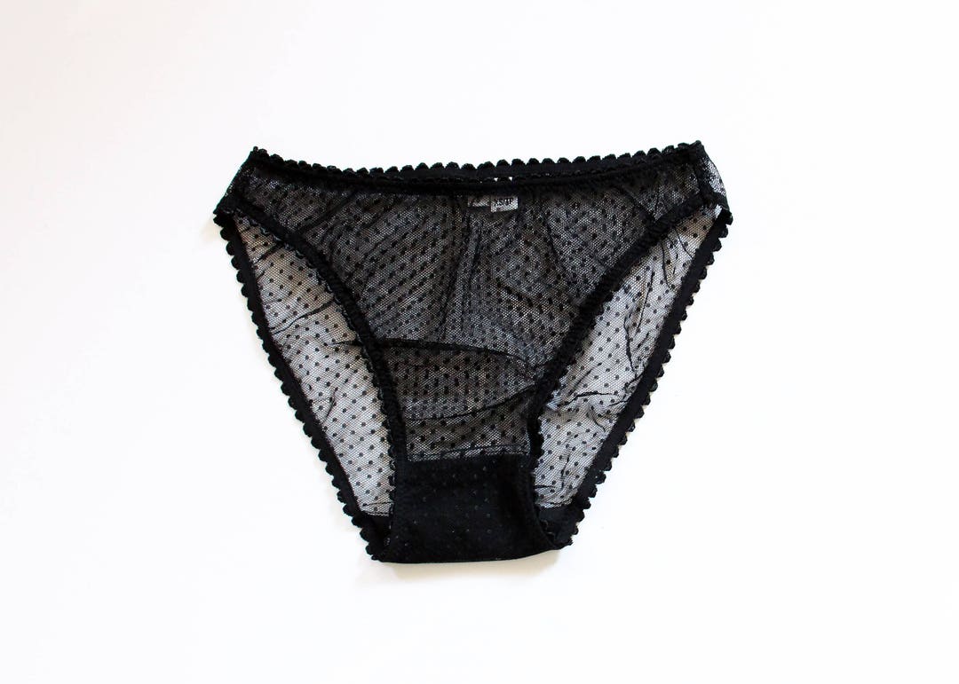 Polka Dot Panties Sheer Lingerie Bikini Cut Panties Valentines T Boudoir Lingerie Floral