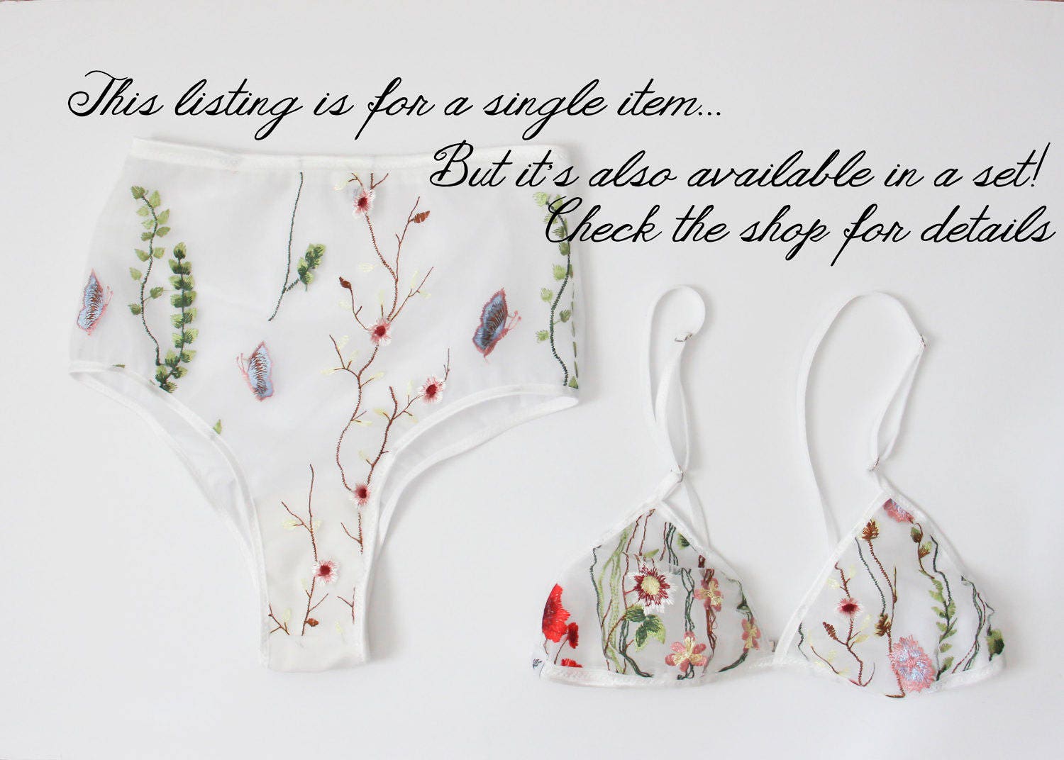 Embroidered Floral Bralette Triangle Bra White Bralette - Etsy Canada