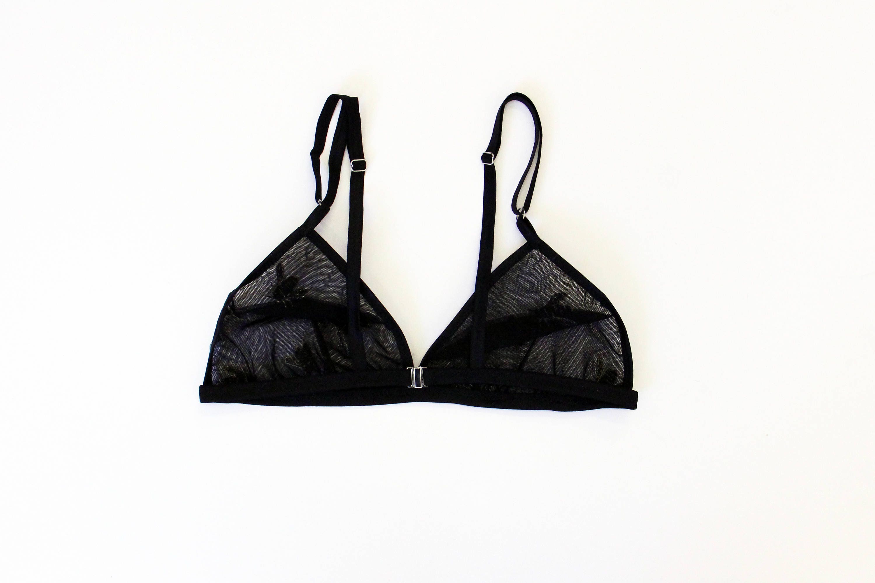 Embroidered Bee Lingerie Set Triangle Bra Bees Black - Etsy Canada