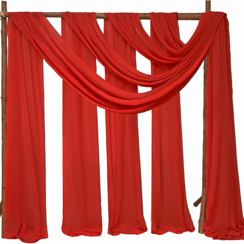 RED - Wedding Arch Draping Fabric 4 Panels 28" X 21 Ft Wedding Arch ...