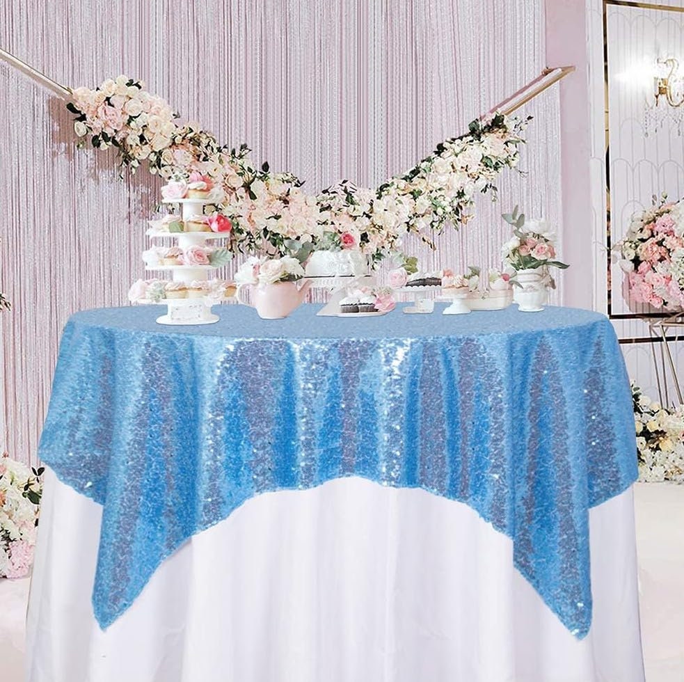 SEQUIN - Sequin Tablecloth - Sequin Overlay Glitter Table Cover Dinning ...