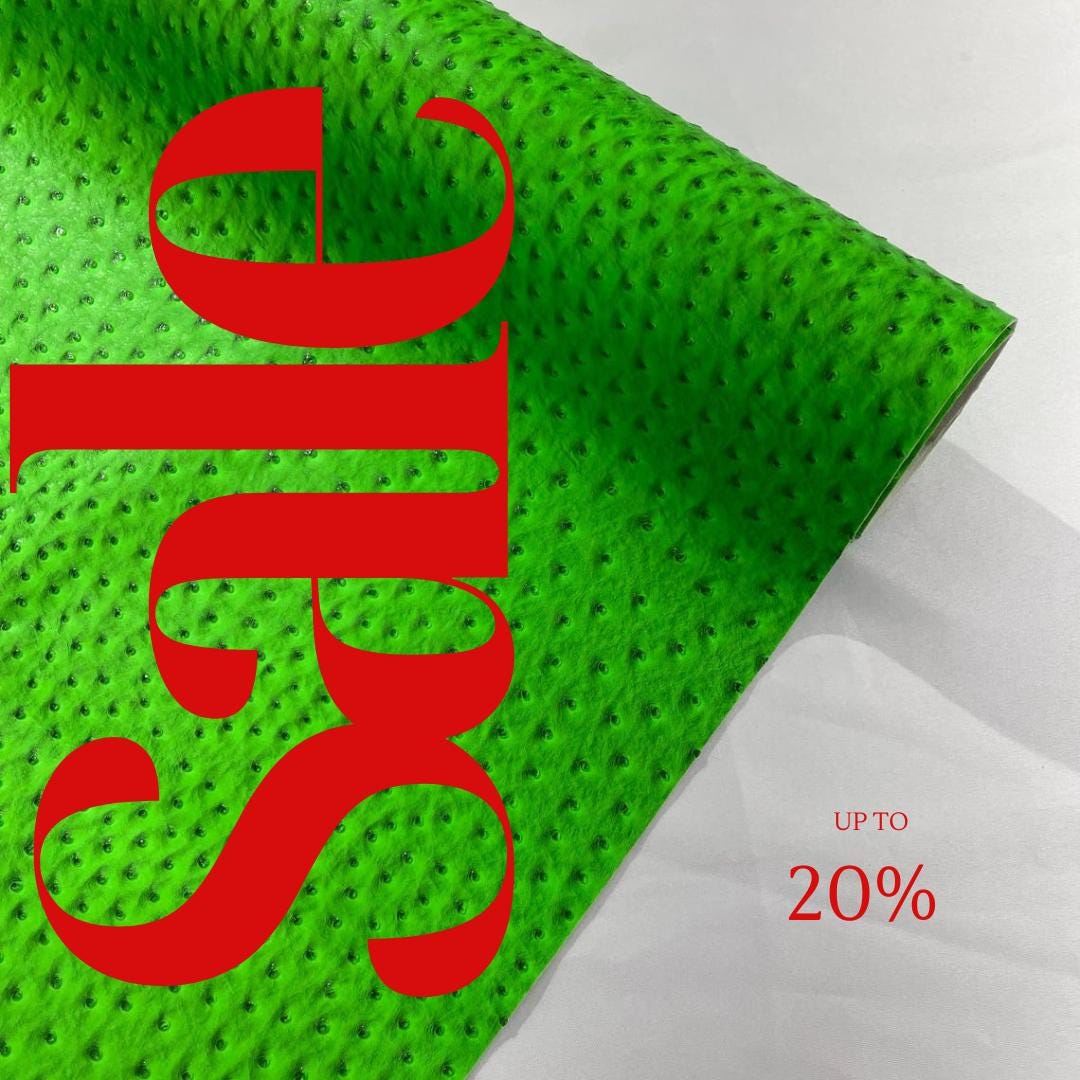 Ostrich Fake Leather Upholstery - NEON GREEN - 3-D Ostrich Skin Texture ...