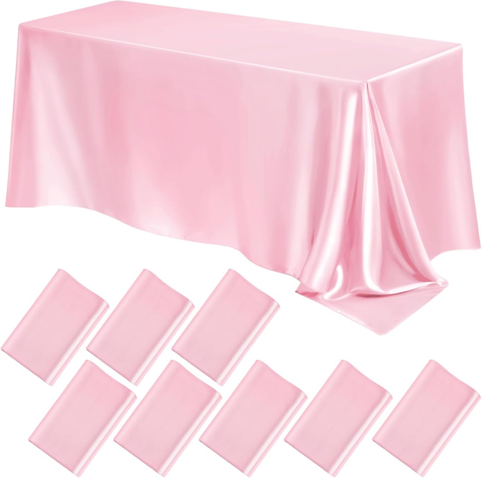 SATIN - Rectangular Table Cover Bright Tablecloth Smooth Fabric Table ...
