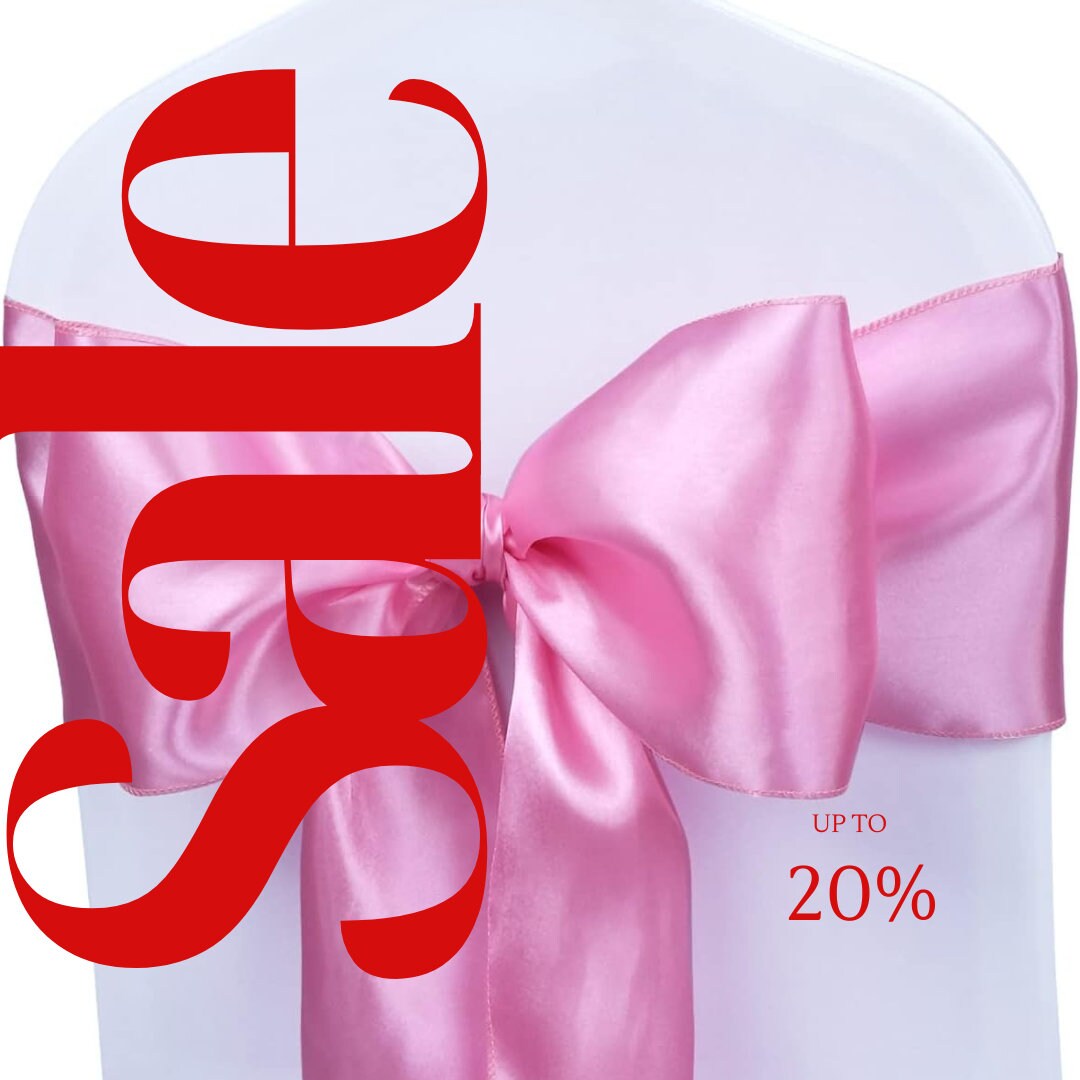 PINK - SATIN Chair Sashes Bows for Wedding Reception Event Banquets ...
