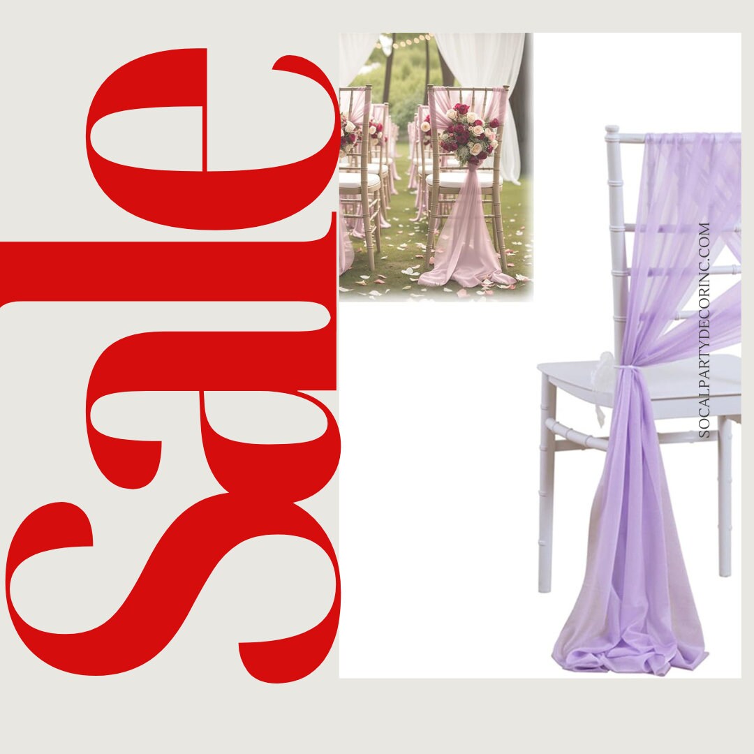 LILAC - Chiffon Chair Sash Cover Aisle Decorations Draping Fabric for ...