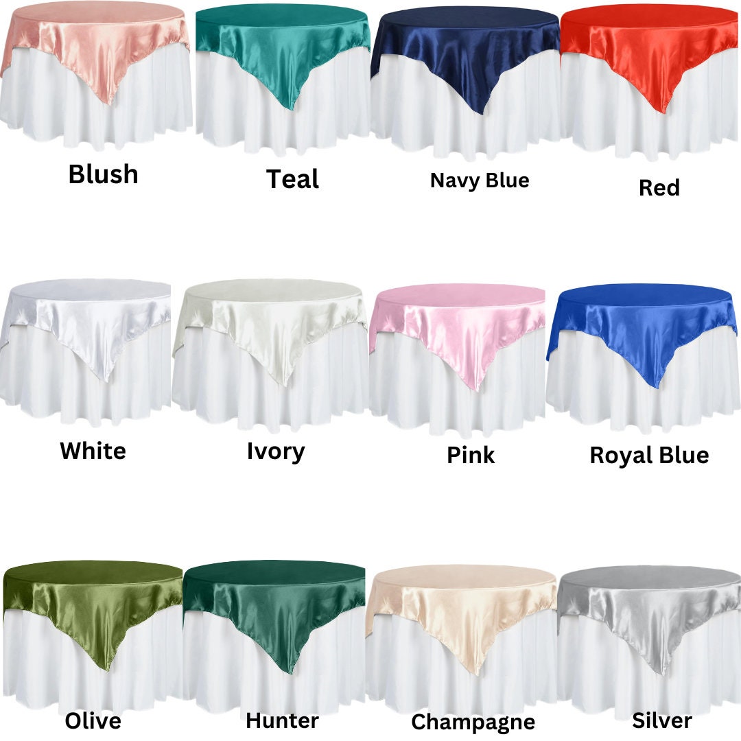SATIN - Square Tablecloth Overlay - Square Tablecloth, Square Table ...
