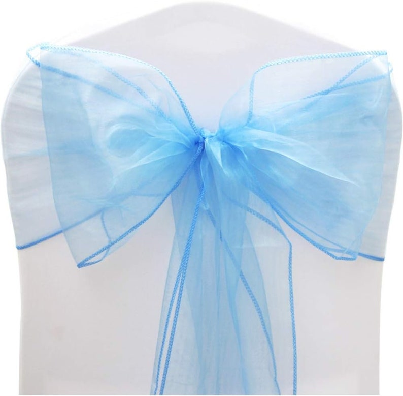 LT BLUE - Chair Sashes Bows for Wedding Reception Event Banquets Chair ...