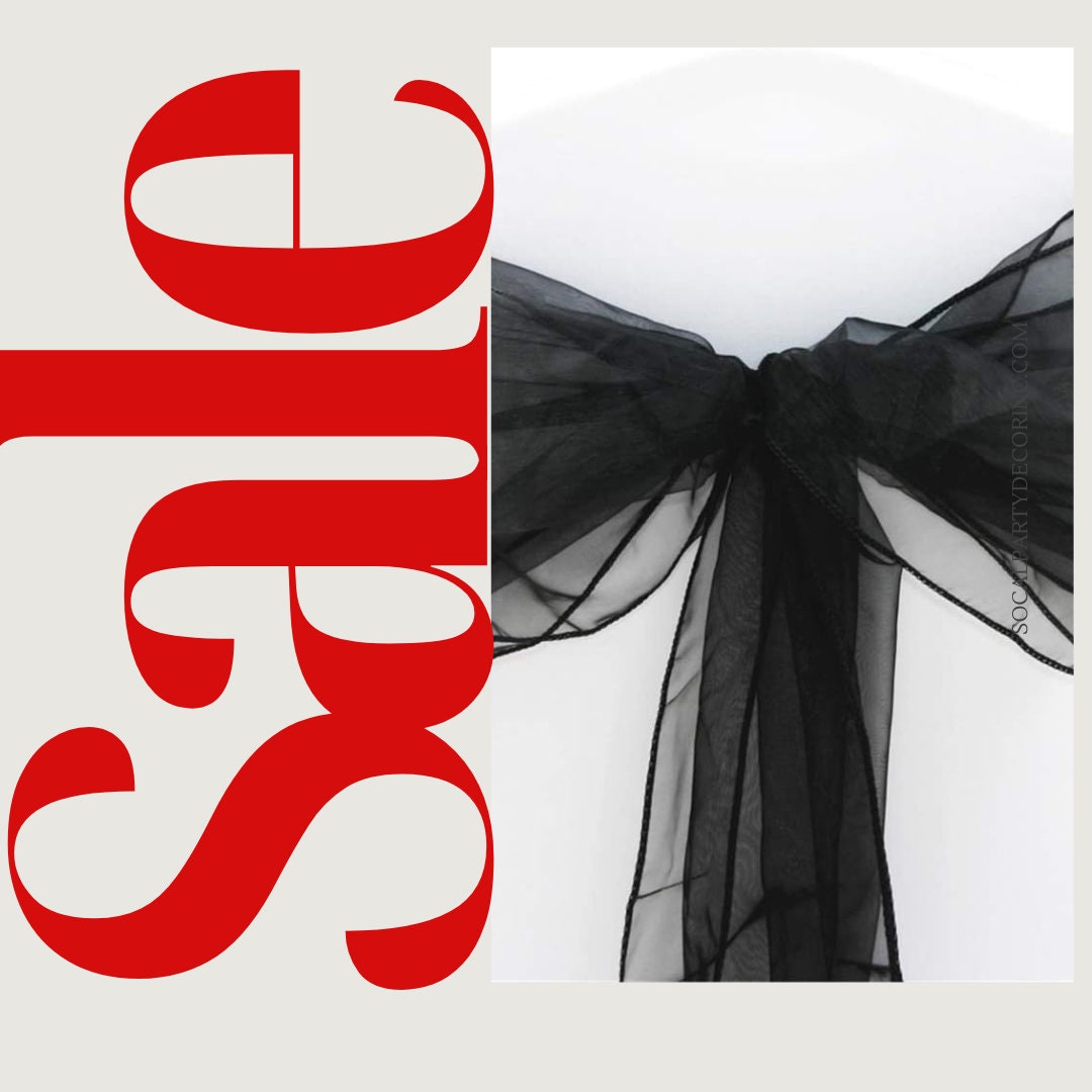 BLACK - Chair Sashes Bows for Wedding Reception Event Banquets Chair ...