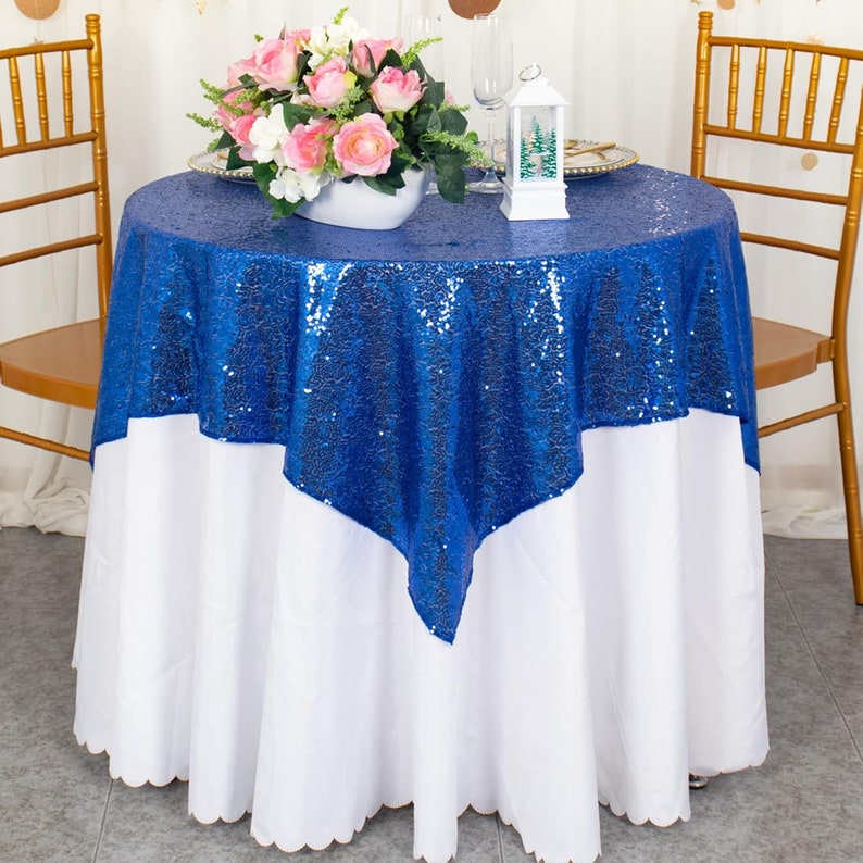 SEQUIN - Sequin Tablecloth - Sequin Overlay Glitter Table Cover Dinning ...