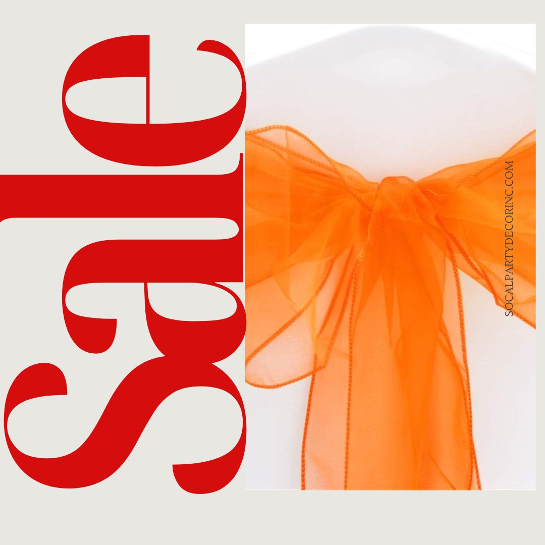 ORANGE - Chair Sashes Bows for Wedding Reception Event Banquets Chair ...
