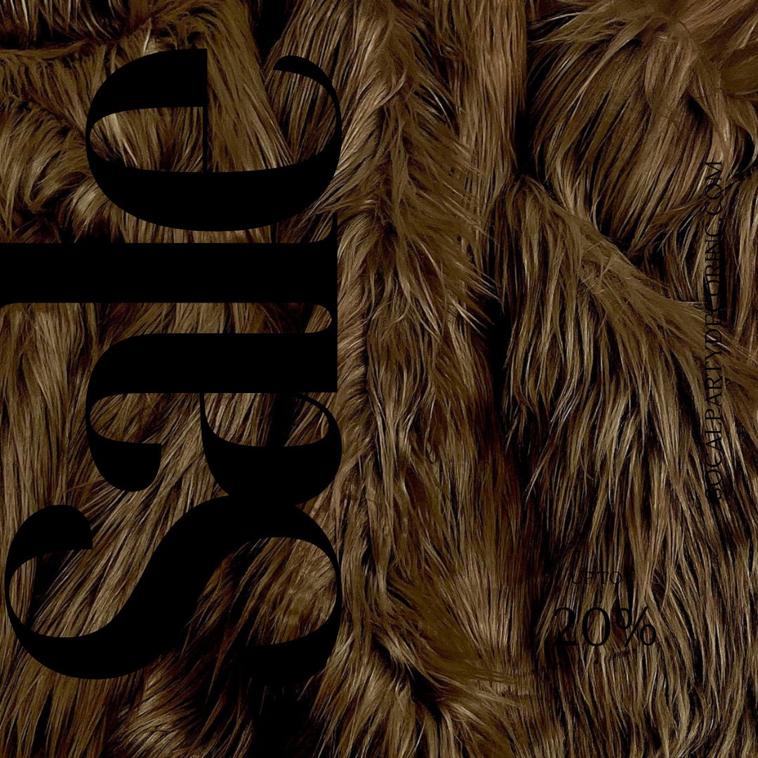 BROWN - Shaggy Long Pile Faux Fur Fabric by the Yard | Faux Fur | High ...