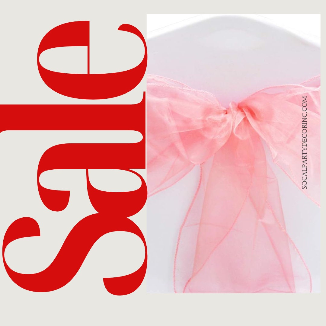 CORAL - Chair Sashes Bows for Wedding Reception Event Banquets Chair ...