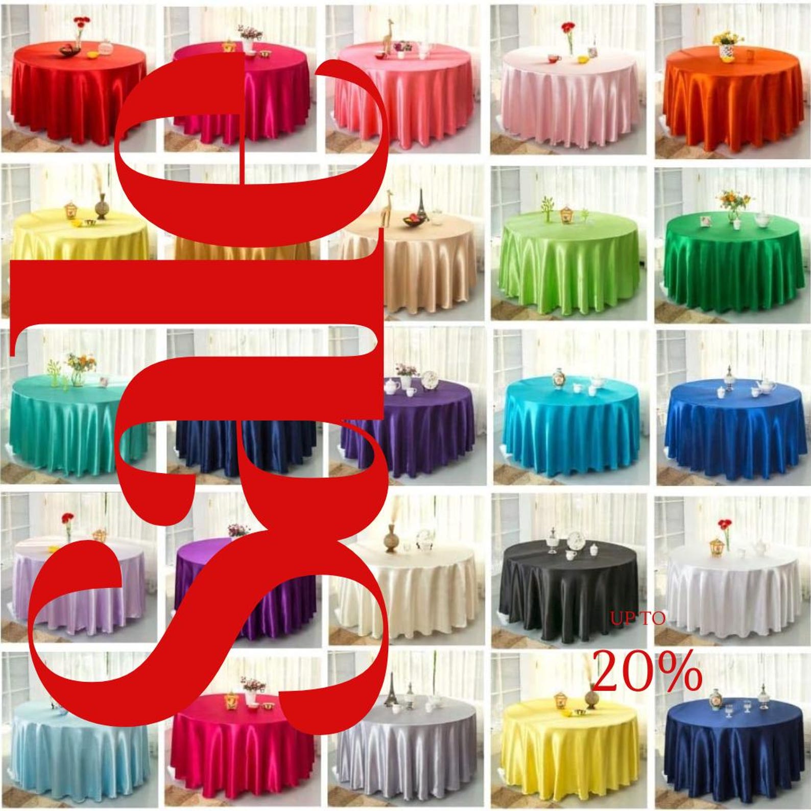 Satin- Table Cloth Covers for Round Tables- Round Satin Table Cloth for ...