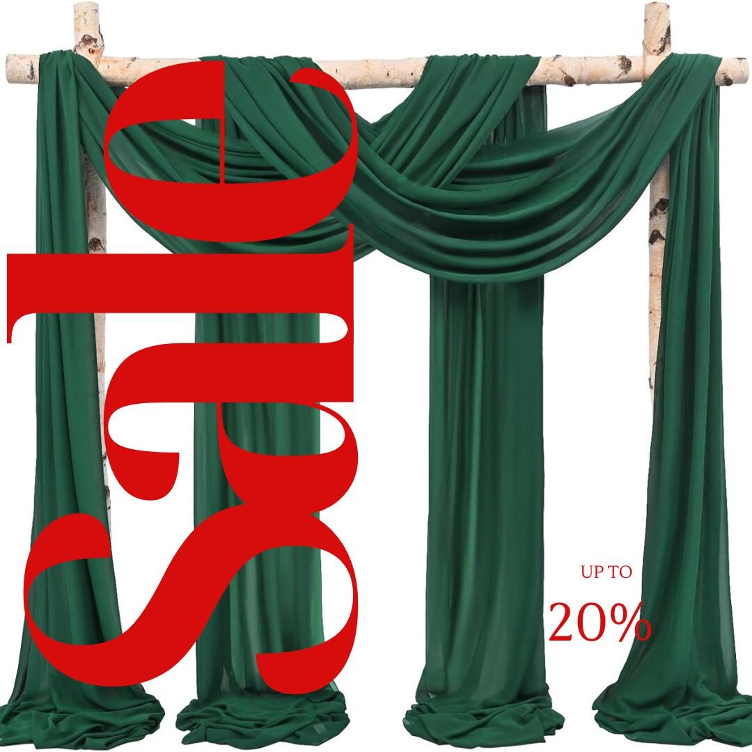 HUNTER - Wedding Arch Draping Fabric 4 Panels 28" X 21 Ft Wedding Arch ...