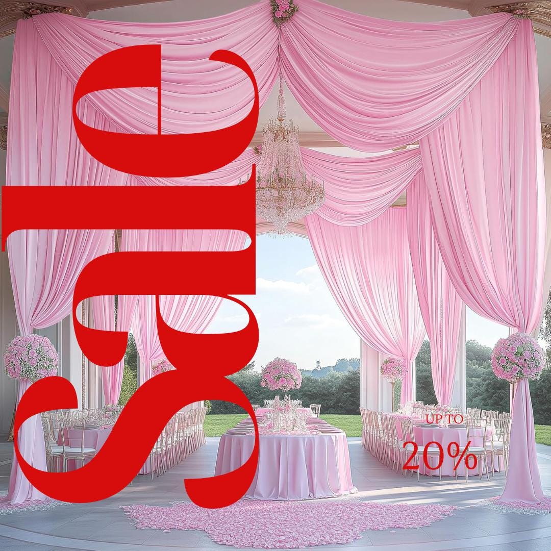 PINK - 5' X 40 Ft Ceiling Drapes for Wedding Parties, Wrinkle Free ...