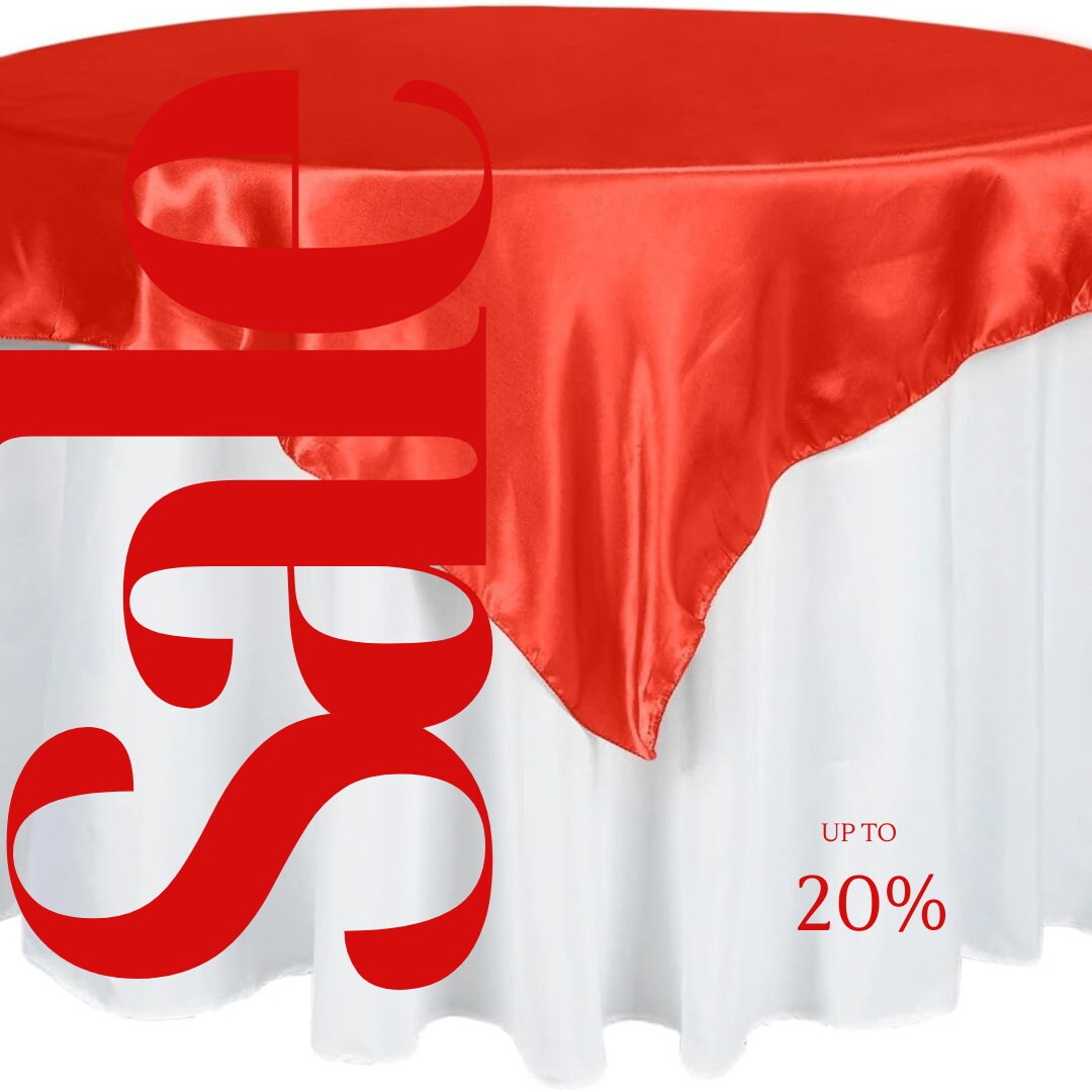 SATIN - RED - Square Tablecloth Overlay - Square Tablecloth, Square ...