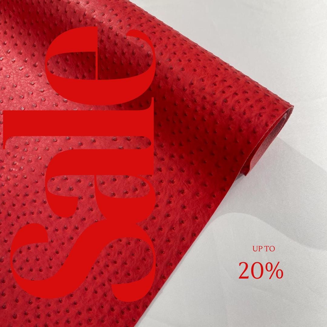Ostrich Fake Leather Upholstery - RED - 3-D Ostrich Skin Texture Faux ...