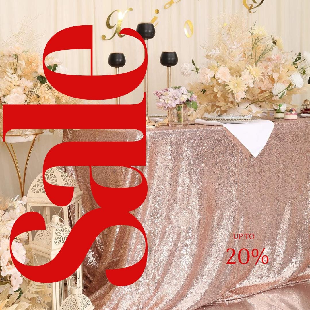 SEQUIN - Sequin Tablecloth - ROSE GOLD - Table Overlay Rainbow Table ...