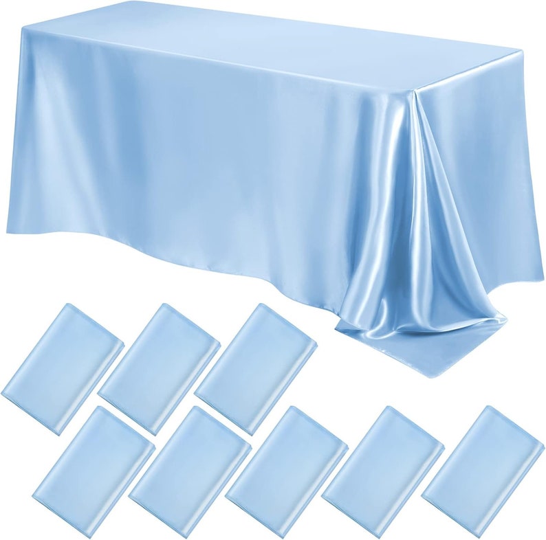 SATIN - Rectangular Table Cover Bright Tablecloth Smooth Fabric Table ...