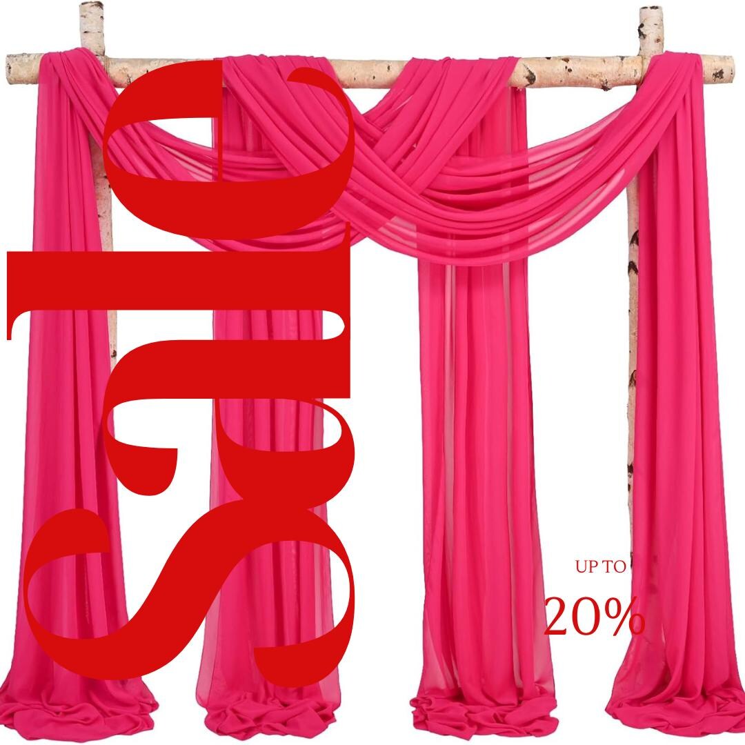 FUCHSIA - Wedding Arch Draping Fabric 4 Panels 28" X 21 Ft Wedding Arch ...