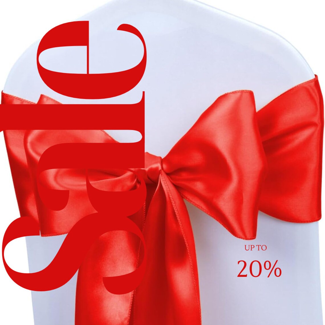 RED - SATIN Chair Sashes Bows for Wedding Reception Event Banquets ...