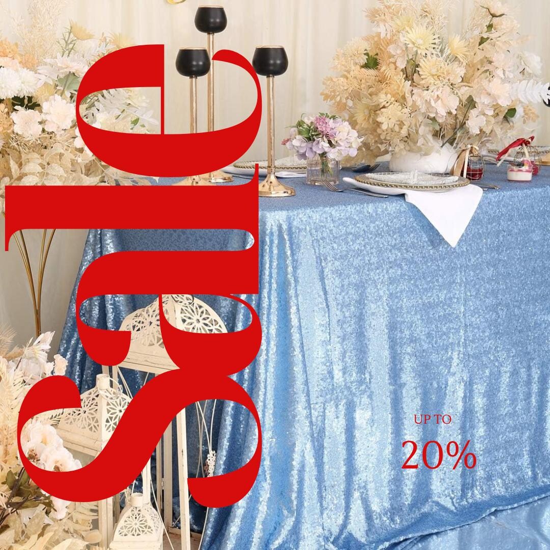 SEQUIN - Sequin Tablecloth - BLUE - Table Overlay Rainbow Table Cloths ...
