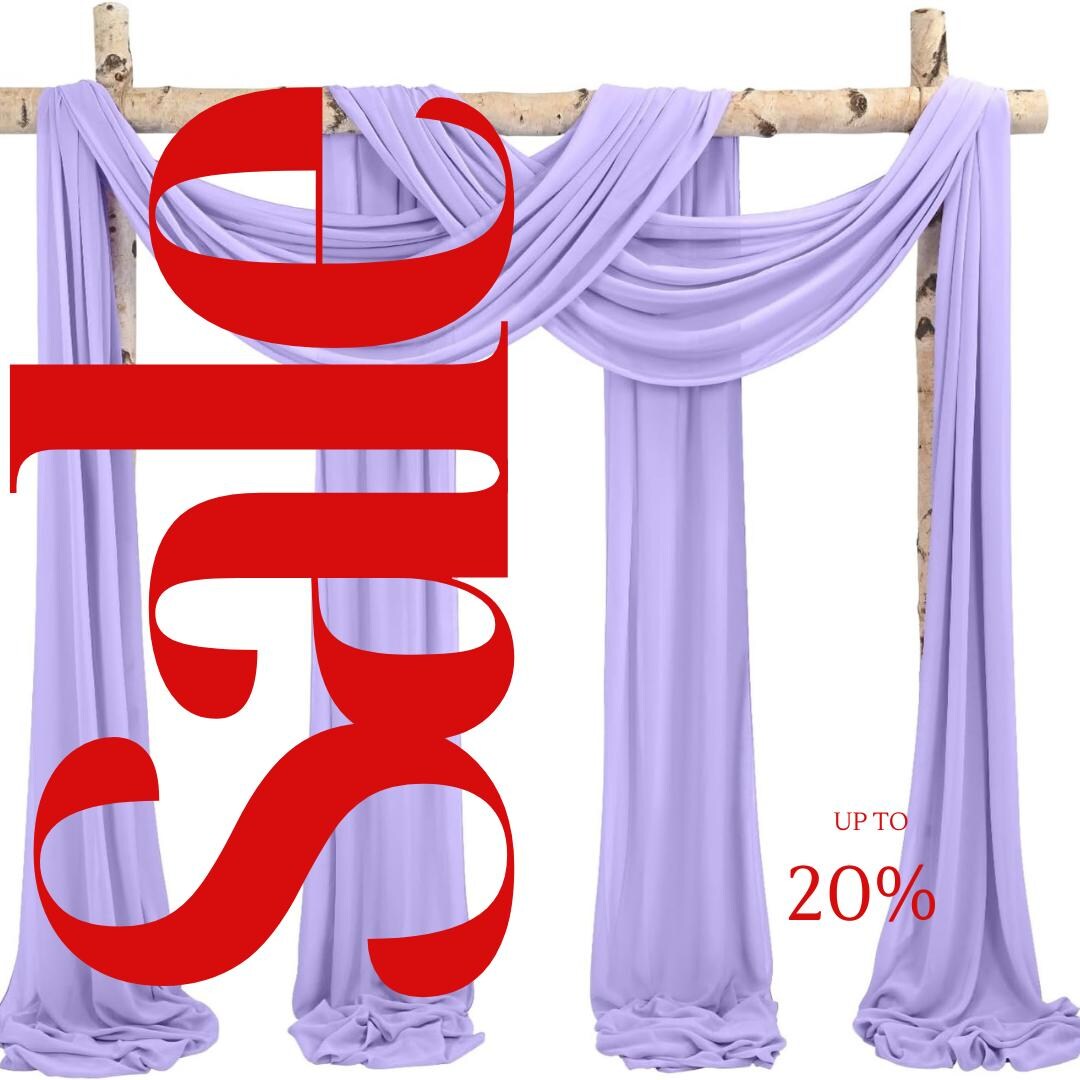LAVENDER - Wedding Arch Draping Fabric 4 Panels 28" X 21ft Wedding Arch ...