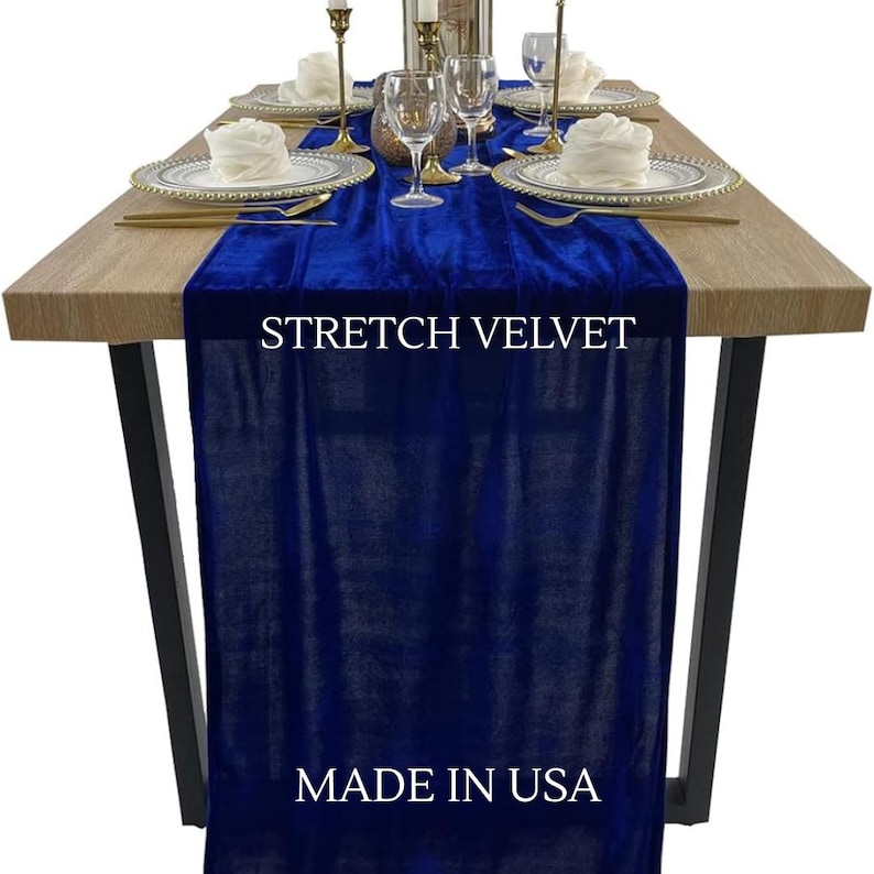 Luxurious Stretch Velvet Table Runner, 10ft Wedding Reception ...