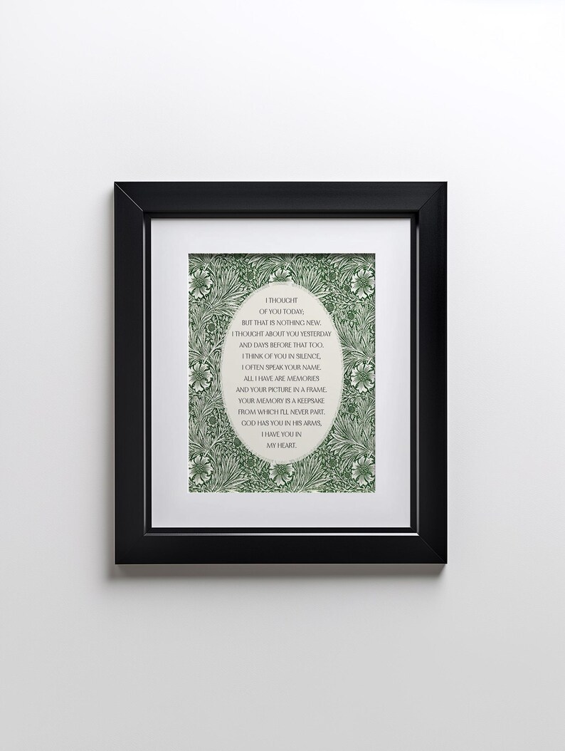 Thought of You Poem for the Grieving Digital Print, Condolences Poem ...