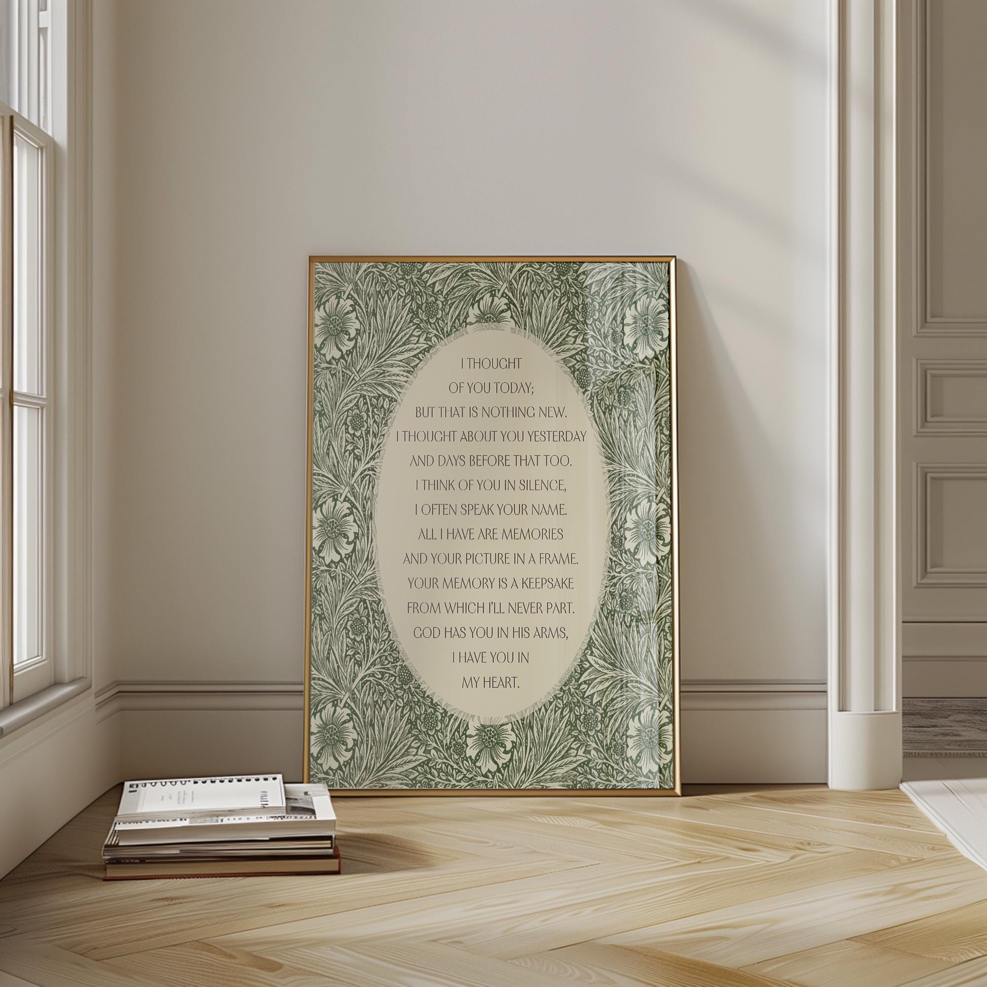 Thought of You Poem for the Grieving Digital Print, Condolences Poem ...