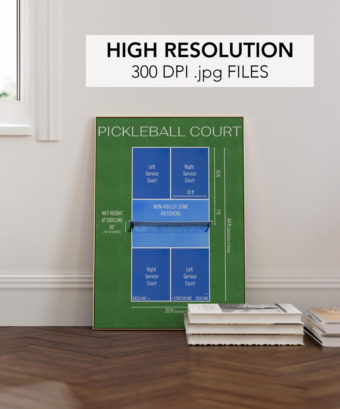 Pickleball Court Diagram Wall Art, Pickleball Patent Print, Pickleball ...