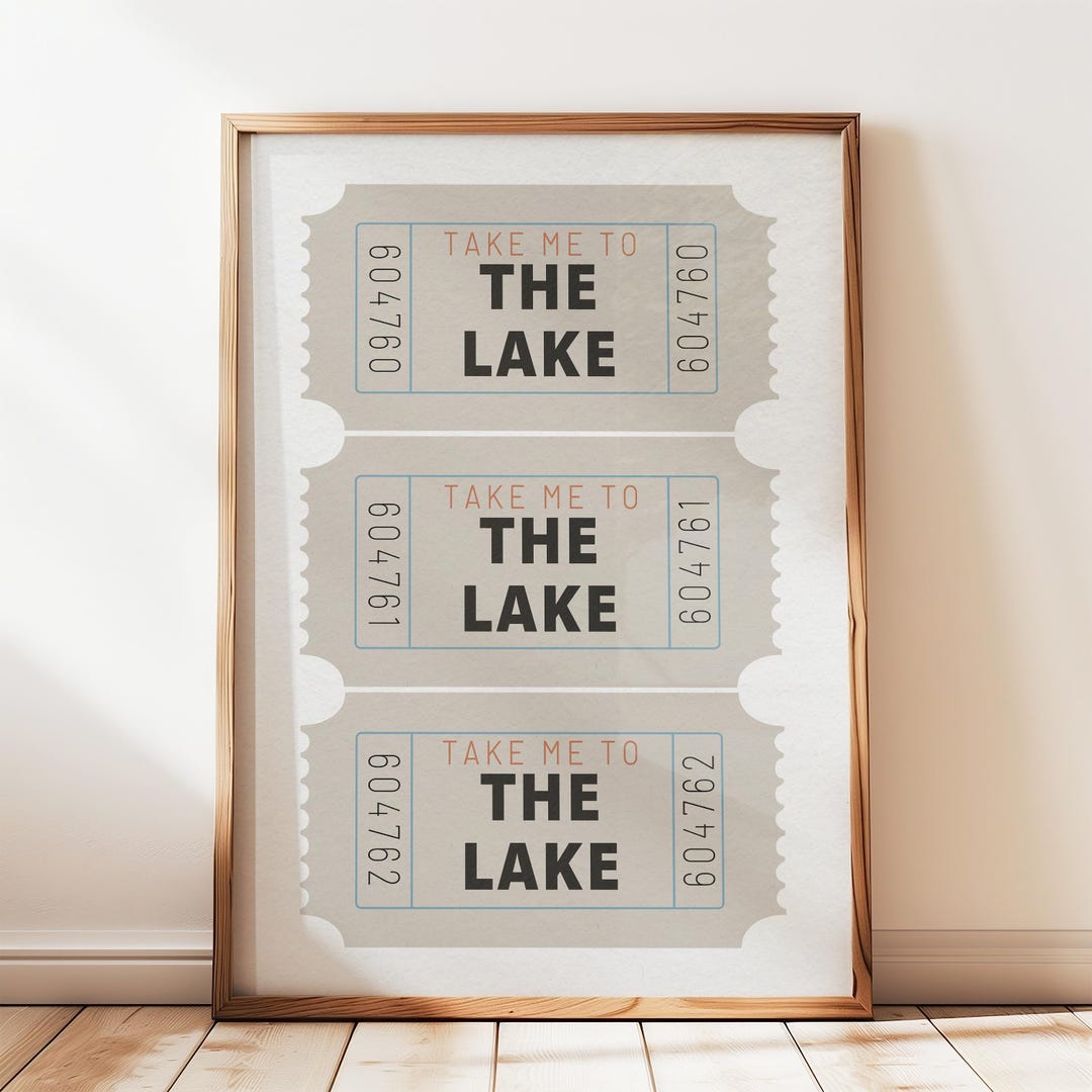 Take Me to the Lake Printable Wall Art, Lake House Decor, Vintage ...