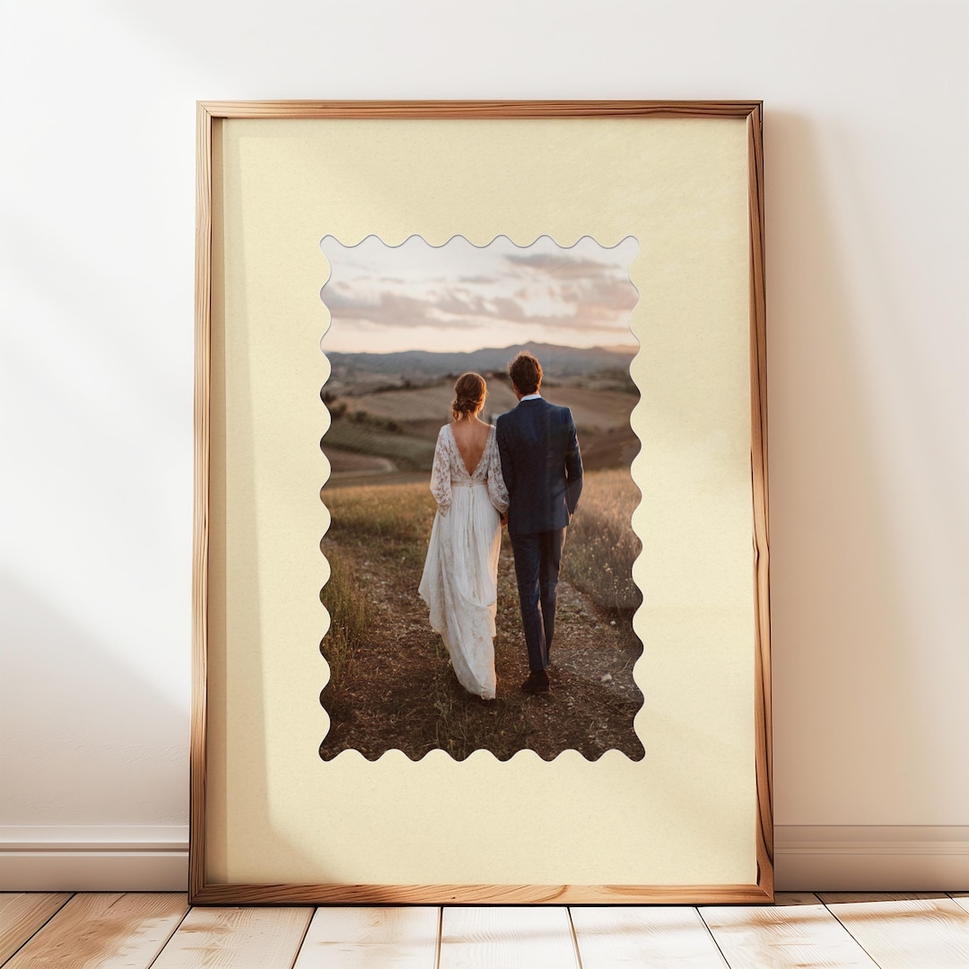 Wavy Frame Custom Photo Mat Template, Yellow 8x10 Mat, Personalized ...