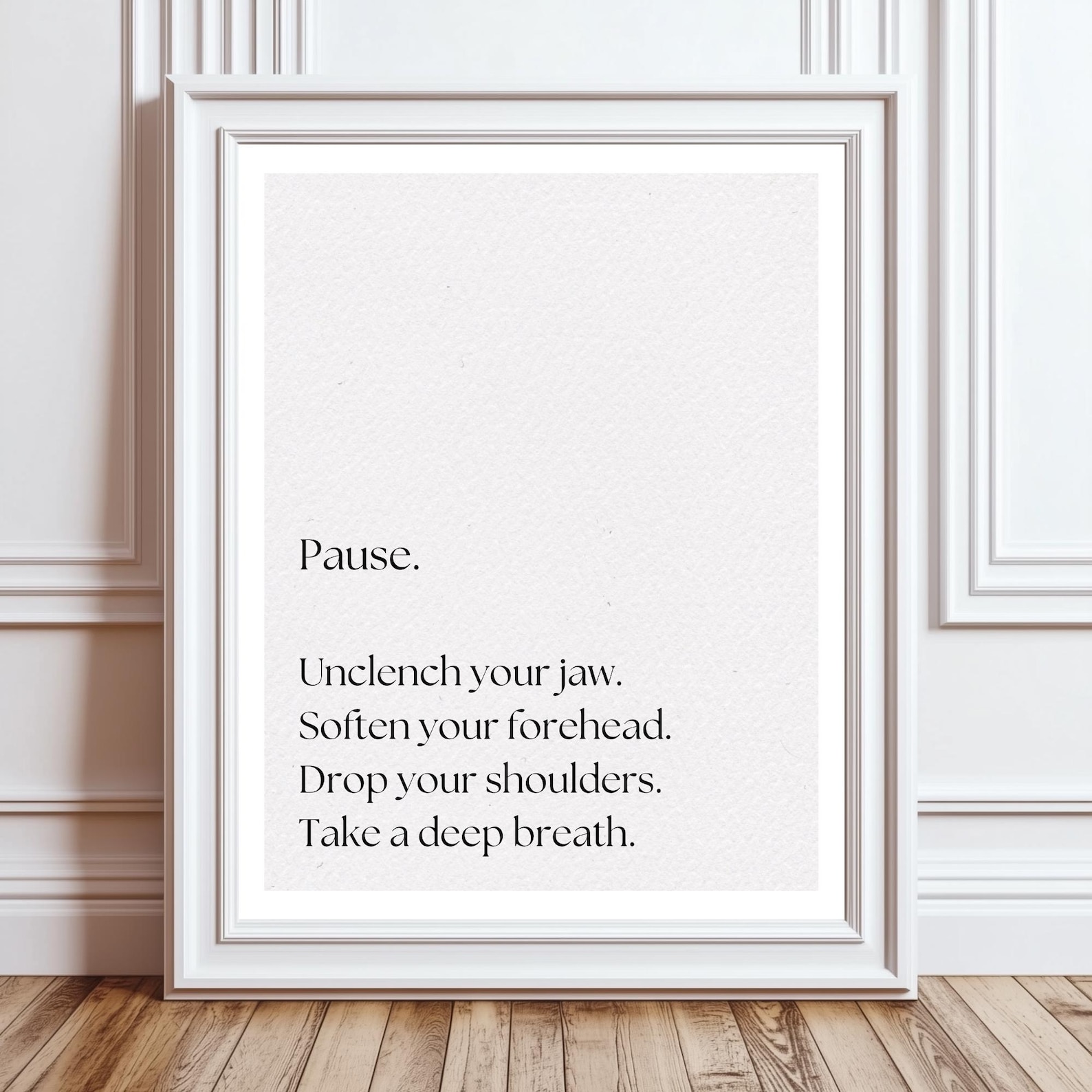 Pause Unclench Your Jaw Art Print | Daily Reminders Affirmation Poster ...