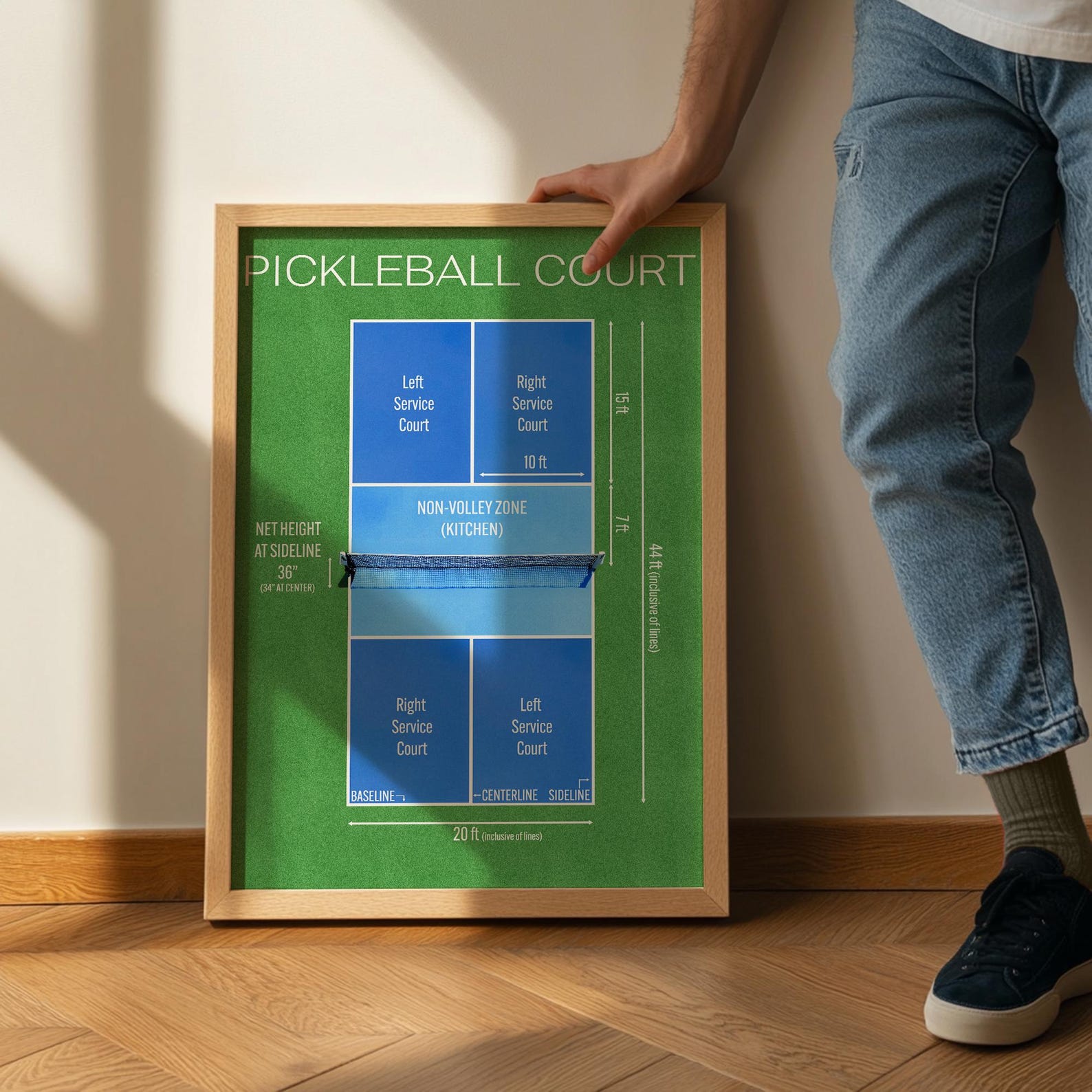 Pickleball Court Diagram Wall Art, Pickleball Patent Print, Pickleball ...