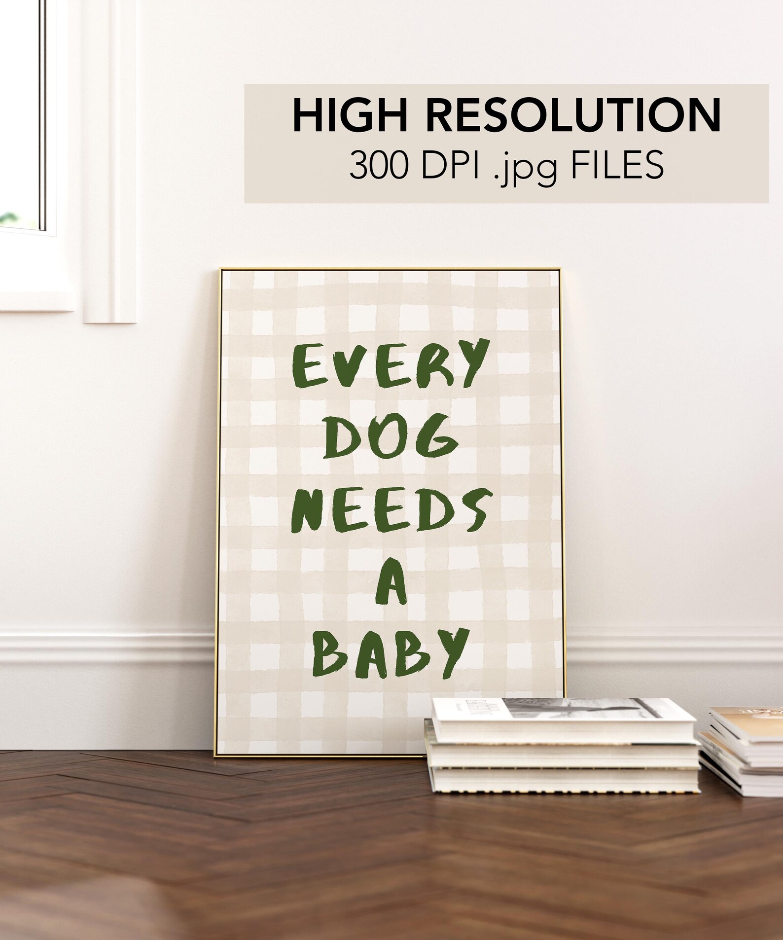 Every Dog Needs A Baby Print, Baby Announcement, Neutral Watercolor ...