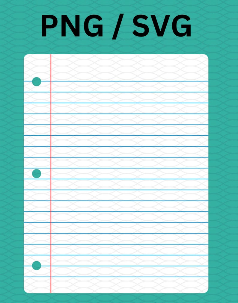 Lined Notebook PNG, PNG, School Paper Svg, Line Paper Svg, Lined Paper ...